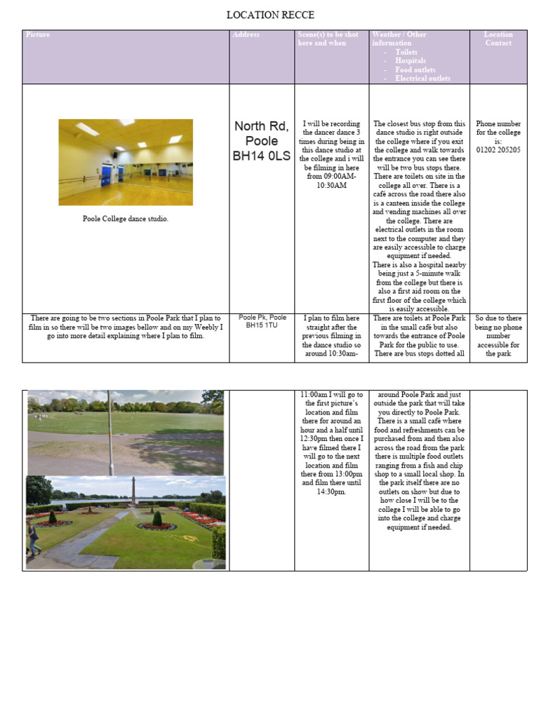 Location Recce | PDF