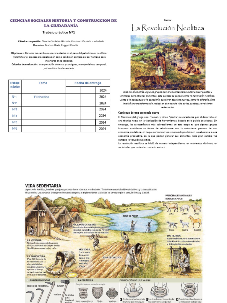 Ciudadania e Historia 2 B 2024 | PDF | Neolítico | Agricultura