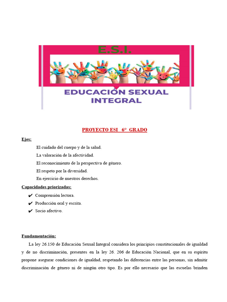 6º Proyecto Esi | PDF | Igualdad de género | Estudios de género