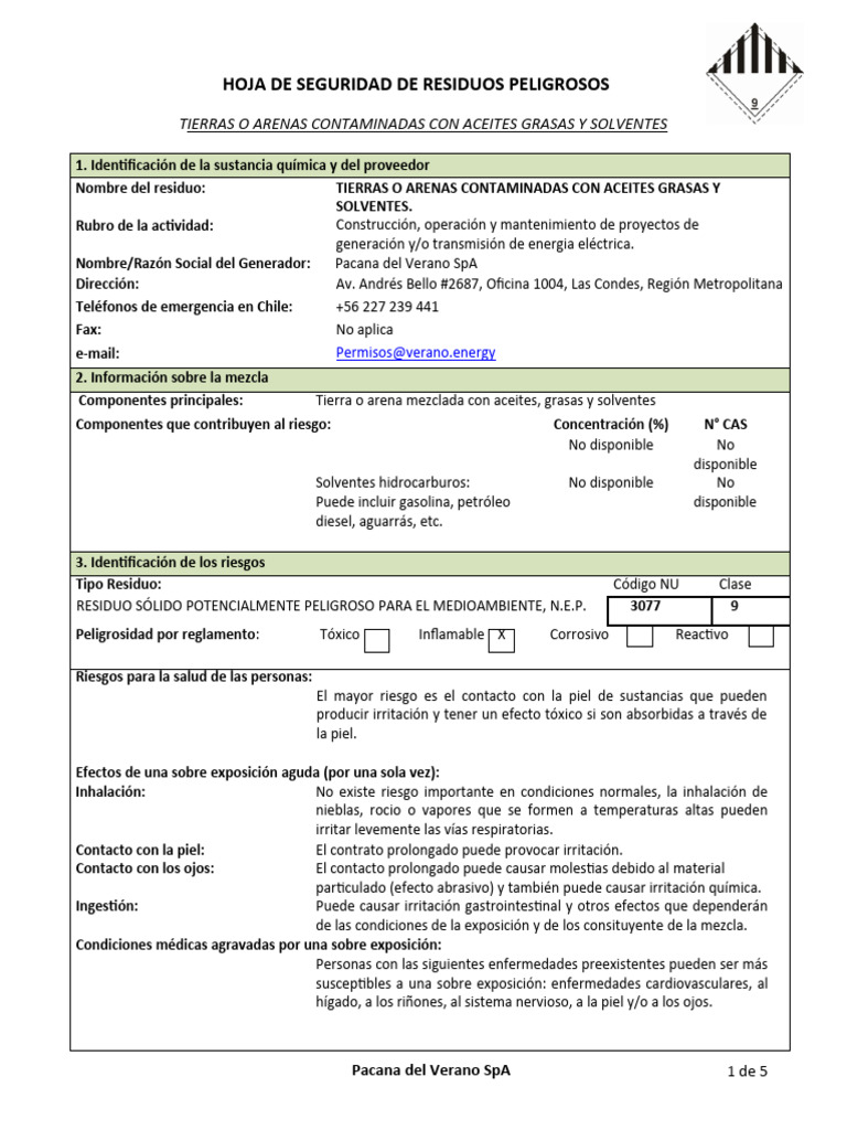 Arena Contaminada: Riesgos y Manejo | PDF | Agua | Residuos