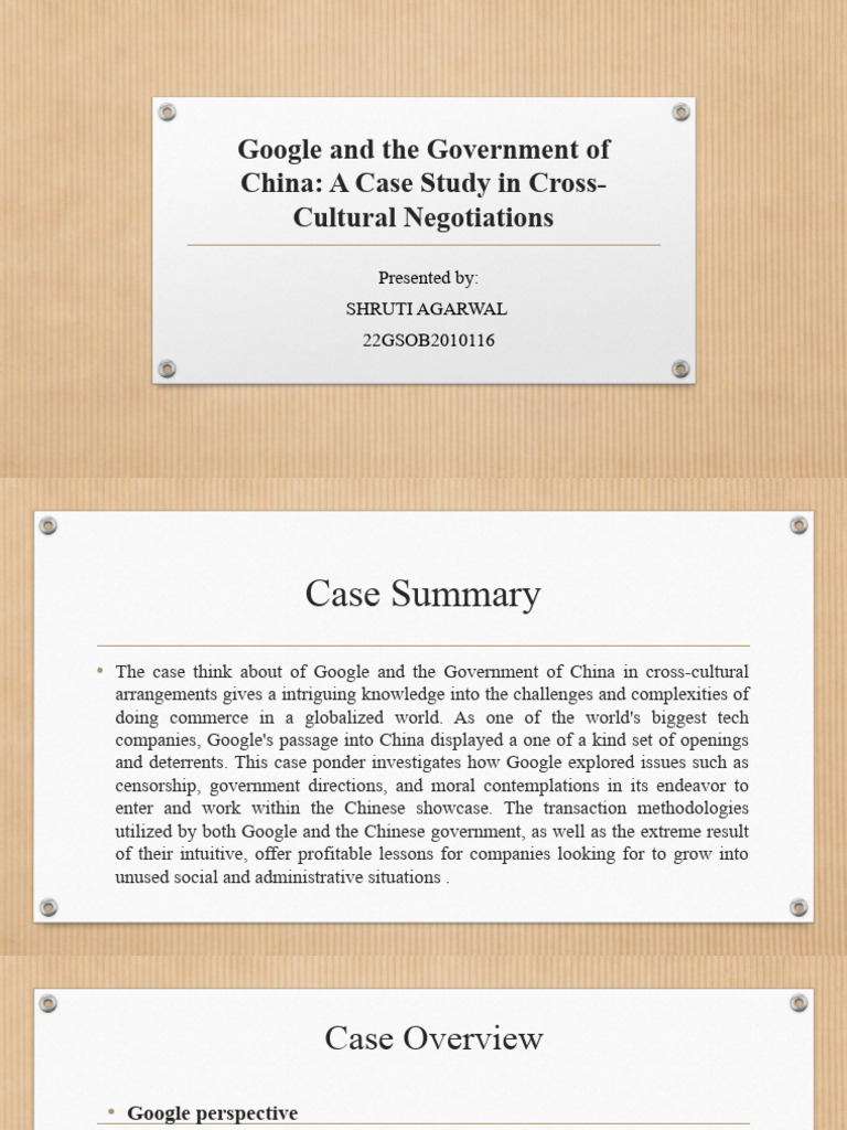 Google-China Negotiations Case Study | PDF | Brand | Reputation