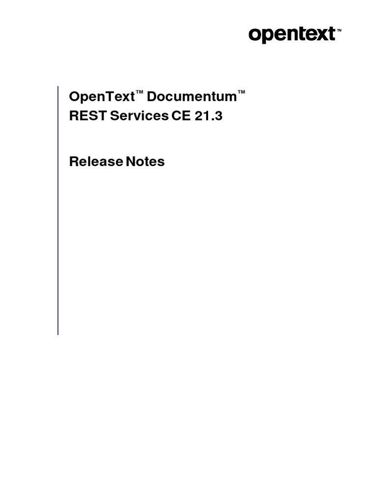OpenText Documentum REST Services CE 21.3 Release Notes | PDF ...