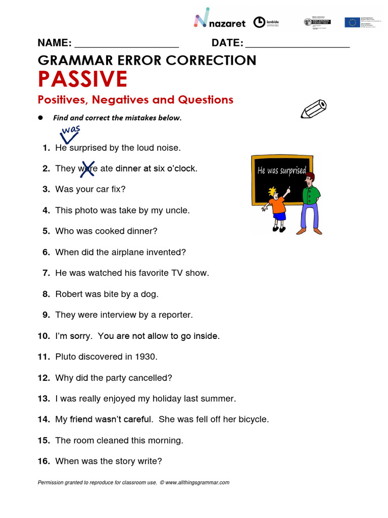 Atg Worksheet Correction Passive | PDF