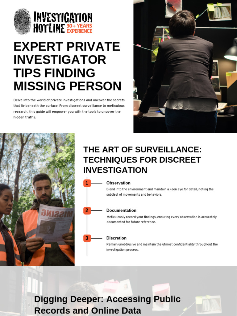 Expert Private Investigator Insights On Finding Missing Person | PDF | Forensic Science ...