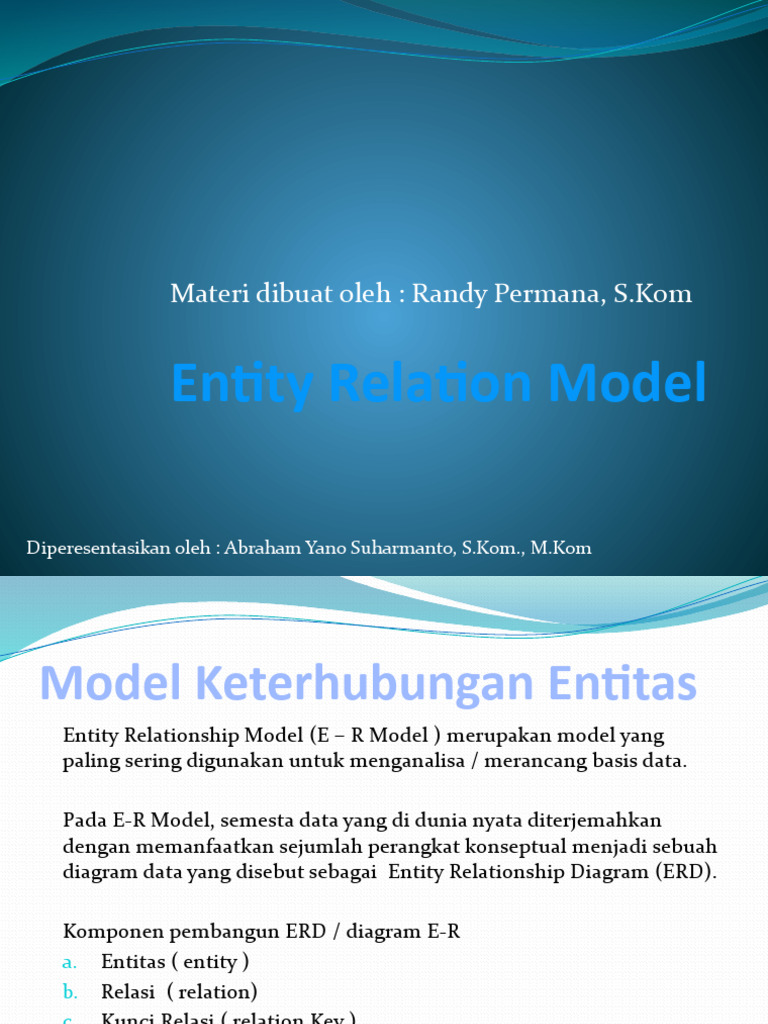 Materi 3 Entity Relationship Model | PDF
