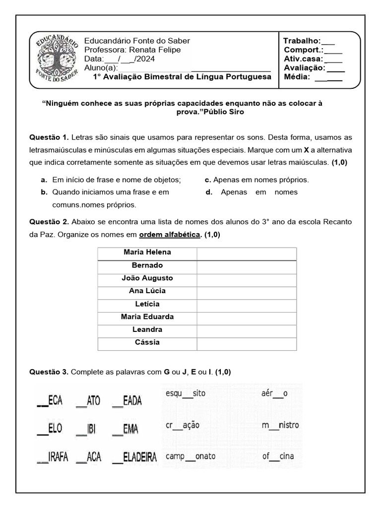 Provas 3°ano | PDF | Via Láctea | Sol