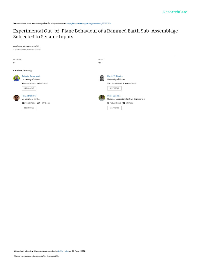 ICBBM2021 Paper Romanazzi Et Al | PDF | Earthquake Engineering | Seismology