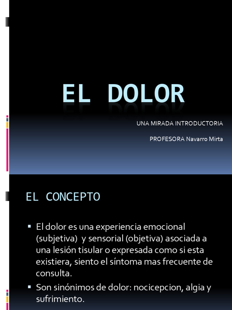 El Dolor | PDF | Dolor | Ansiedad