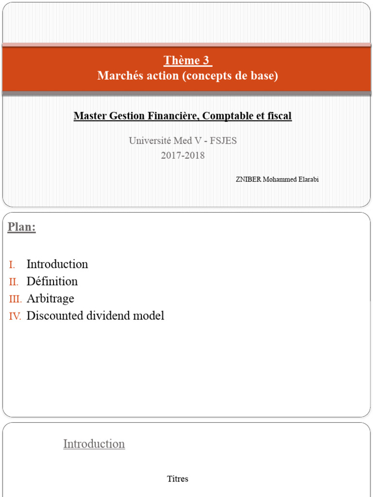 Marchés d'Actions : Concepts Fondamentaux | PDF | Action (Finance ...