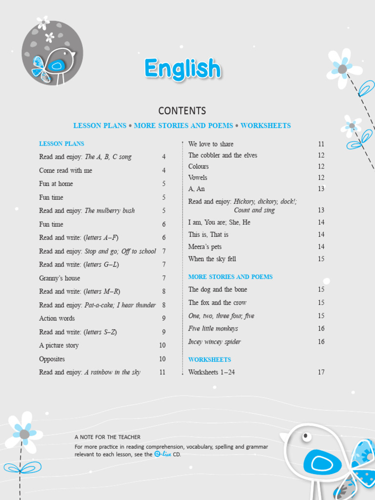 Eng Semester 2 Book LKG | PDF | Language Arts & Discipline | Poetry