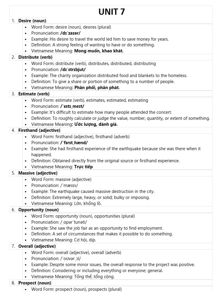 Unit 7 | PDF | Noun | Adjective