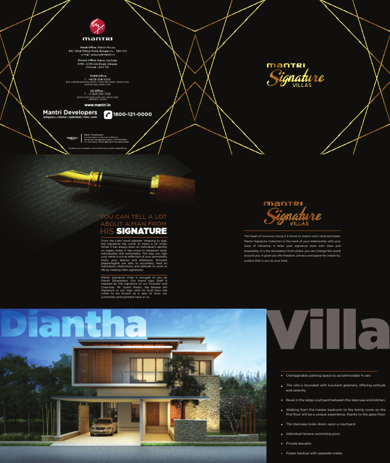 Mantri Signature Villas Brochure | PDF | Door | Home Automation