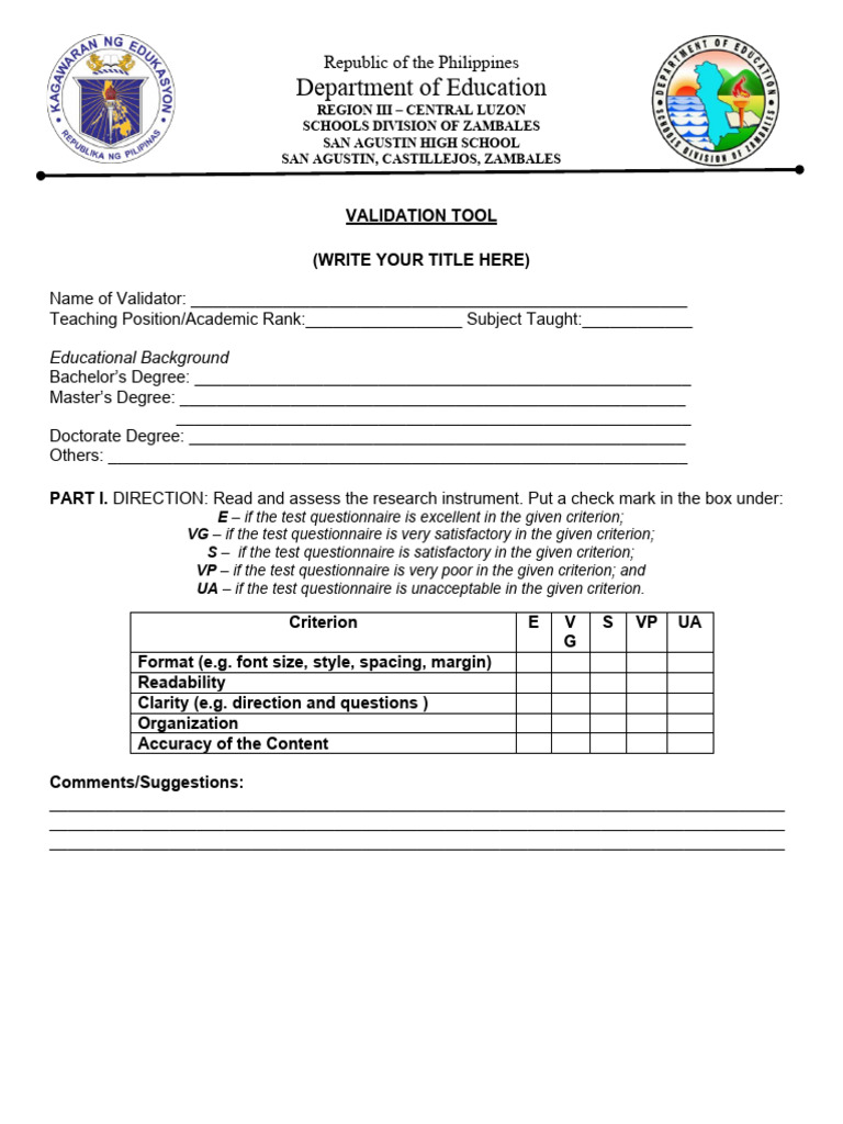 Validation Tool Pdf