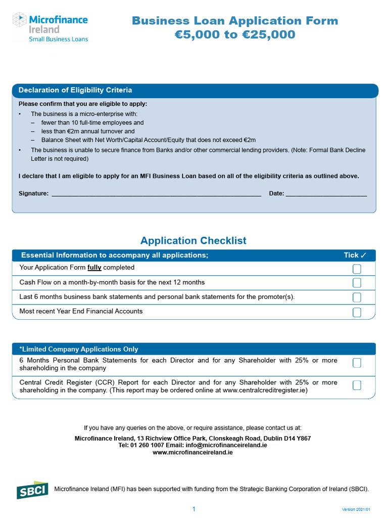 MFI Business Loan Application Guide | PDF | Loans | Microfinance
