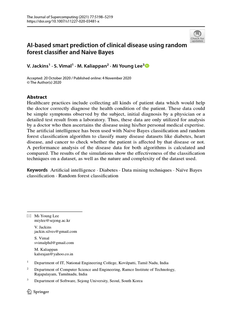 Ai Based Smart Prediction Of Clinical Disease Using Random Forest