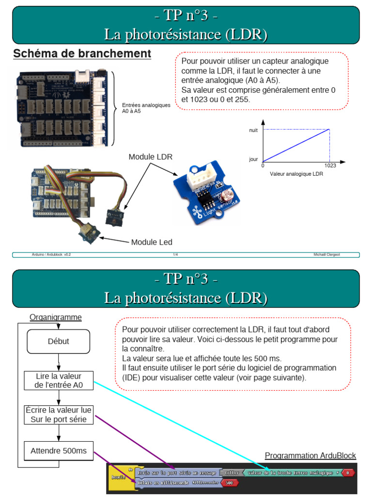 Utilisation de la LDR avec Arduino | PDF | Ingénierie informatique