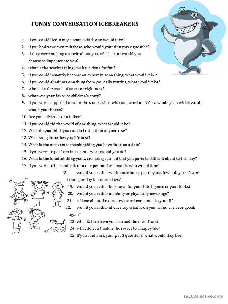 Funny Icebreaker Questions List | PDF | Games & Activities | Social Science