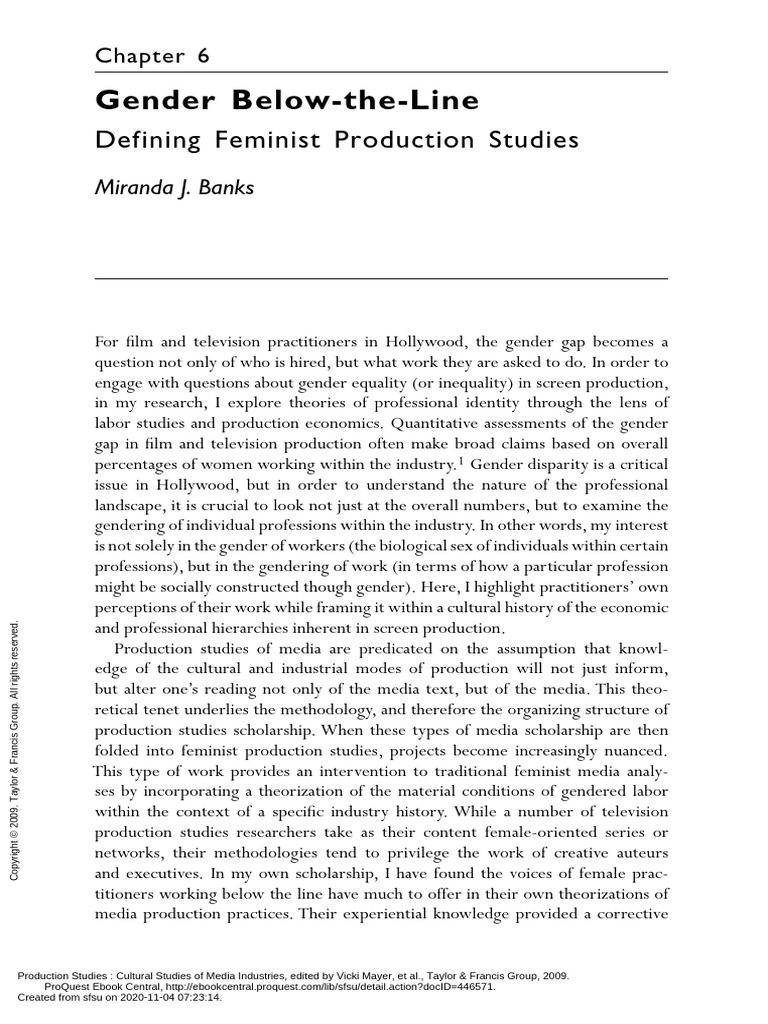 Miranda Banks - Production - Studies | PDF | Gender | Gender Studies