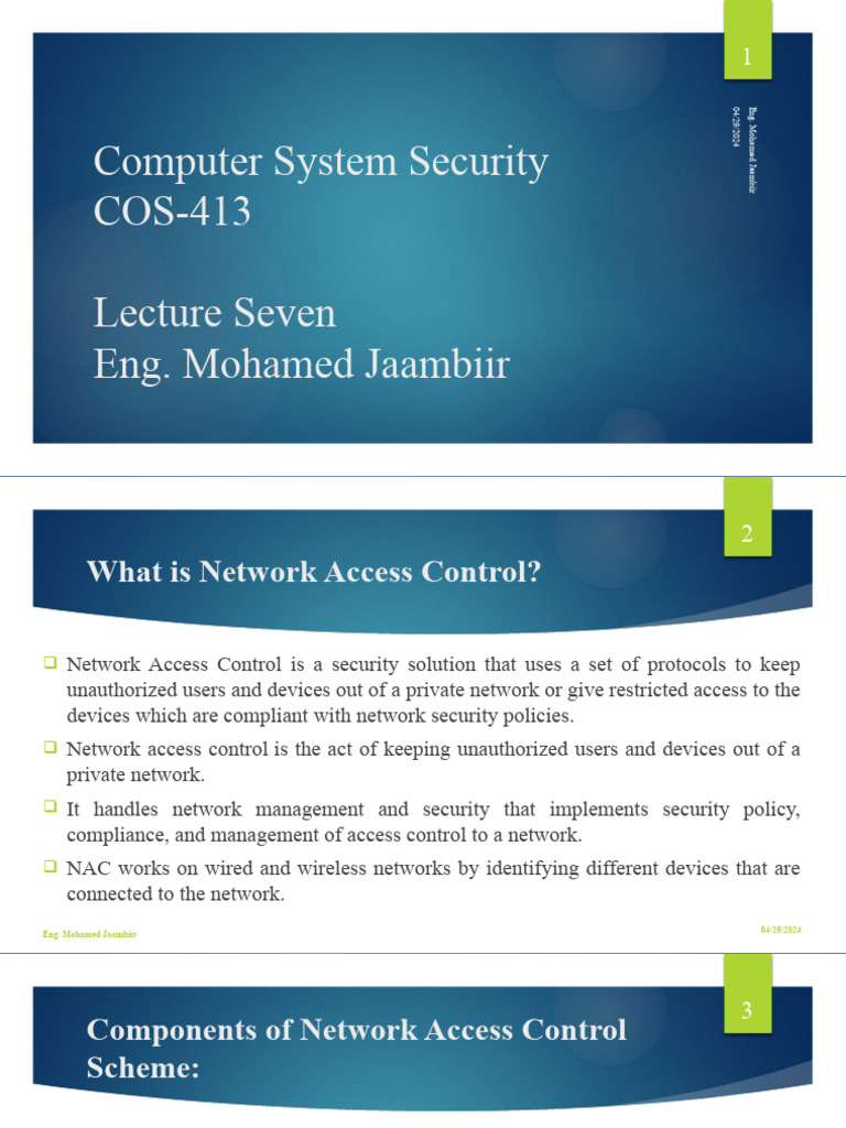 Lecture 7 | PDF | Computer Access Control | Access Control
