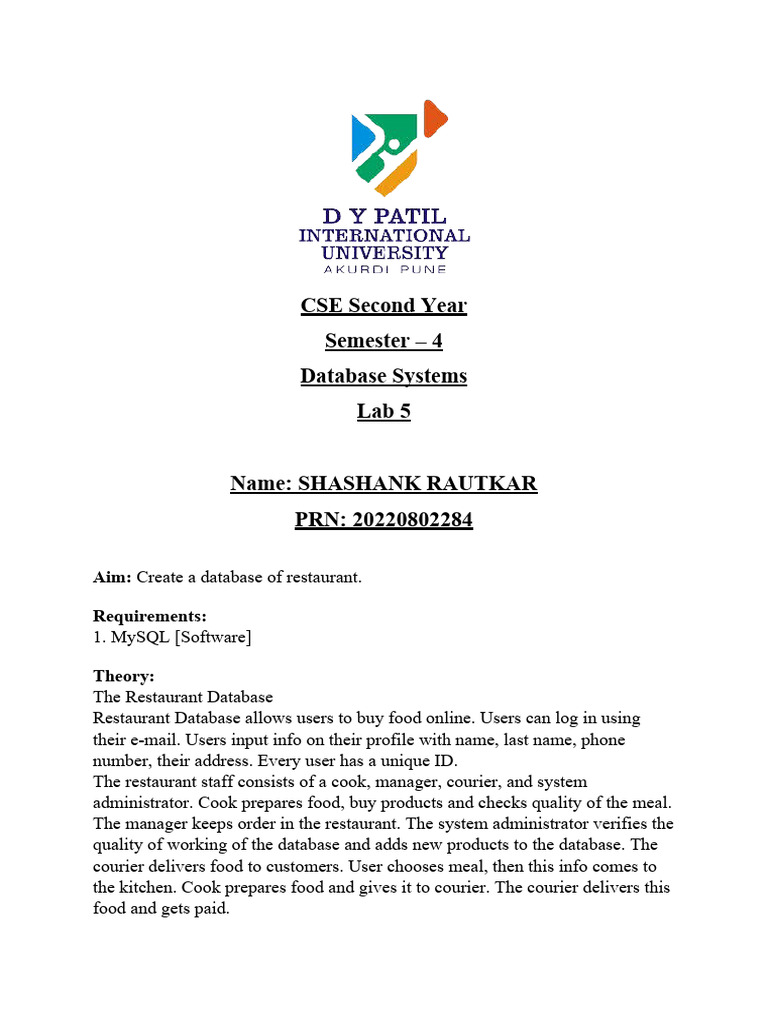 DBS Lab 5 | PDF | Databases | Information Technology