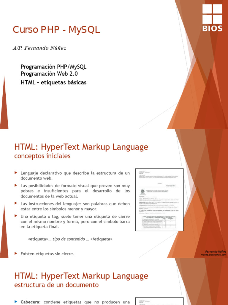 03.HTML - Etiquetas Básicas - PHP-WEB 2.0 | Descargar gratis PDF | HTML ...