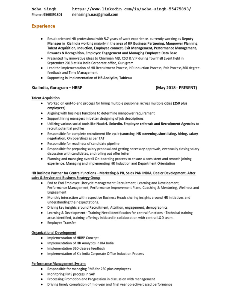 Neha Singh_ Resume | PDF | Recruitment | Human Resource Management