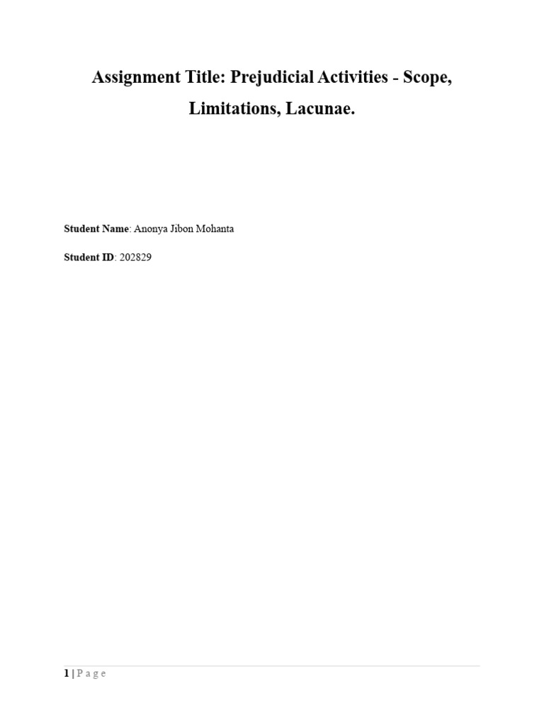 Prejudicial Activities Scope Limitations Lacunae Pdf Detention Imprisonment