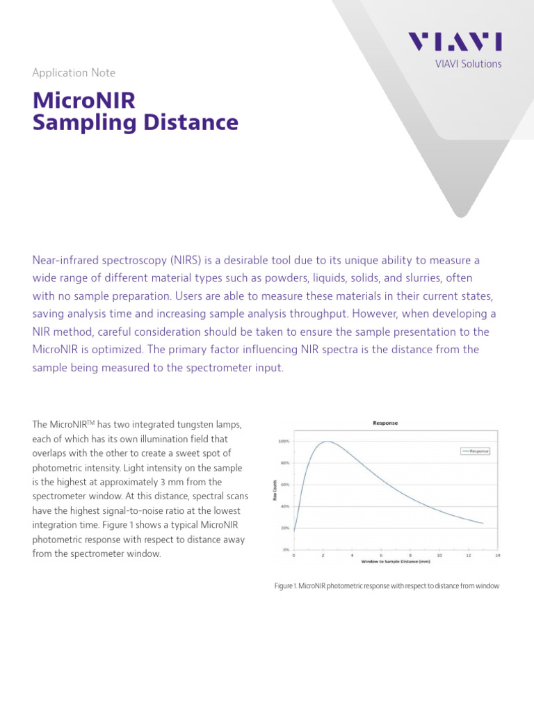 Optimizing MicroNIR Sampling Distance | PDF | Infrared | Spectroscopy