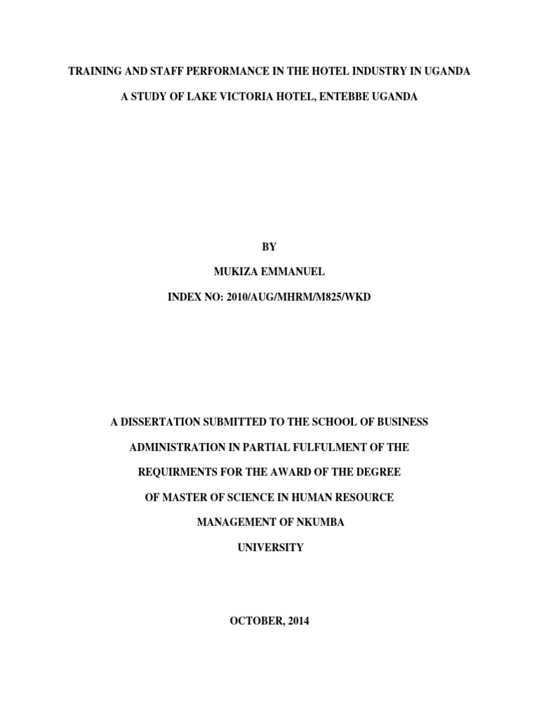 Training and Staff Performance in The Ho | PDF | Analysis Of Variance ...