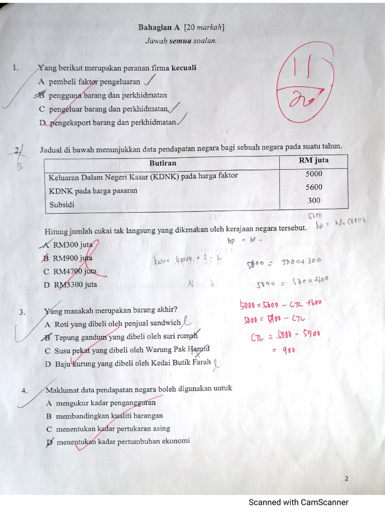 Eco Sem 2 Trial Pahang 2020 | PDF