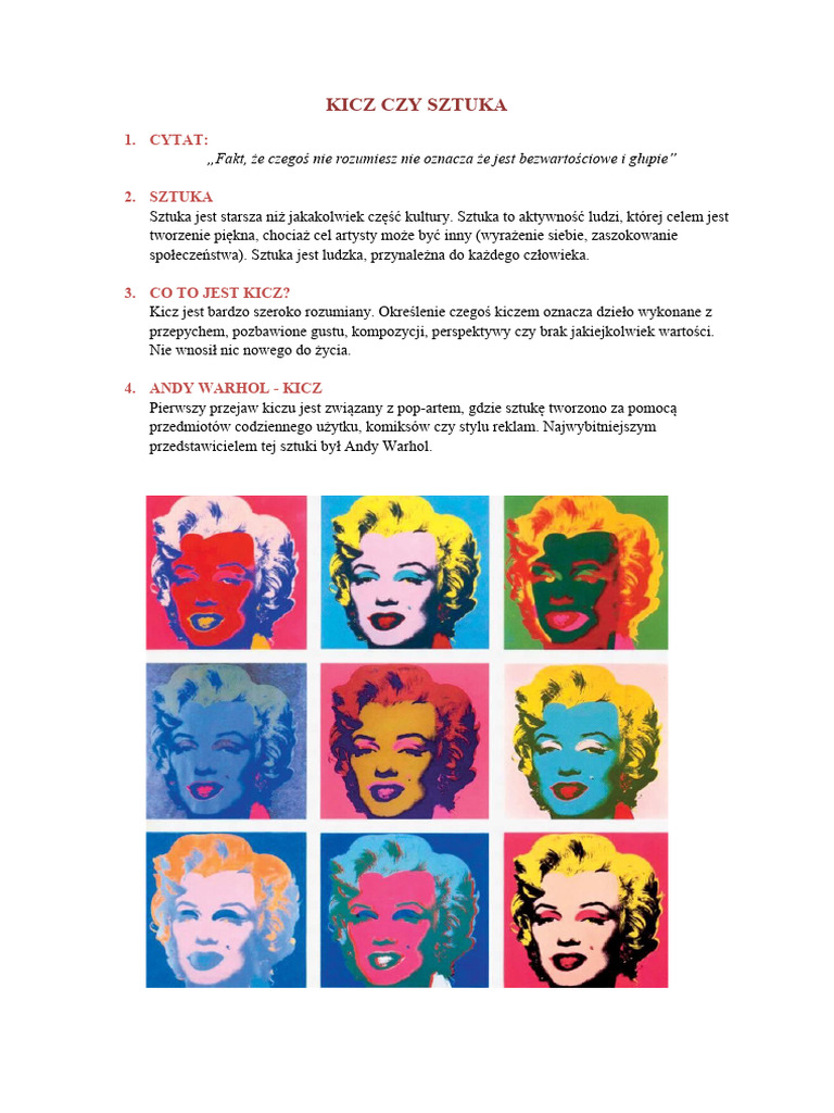 Kicz Czy Sztuka | PDF