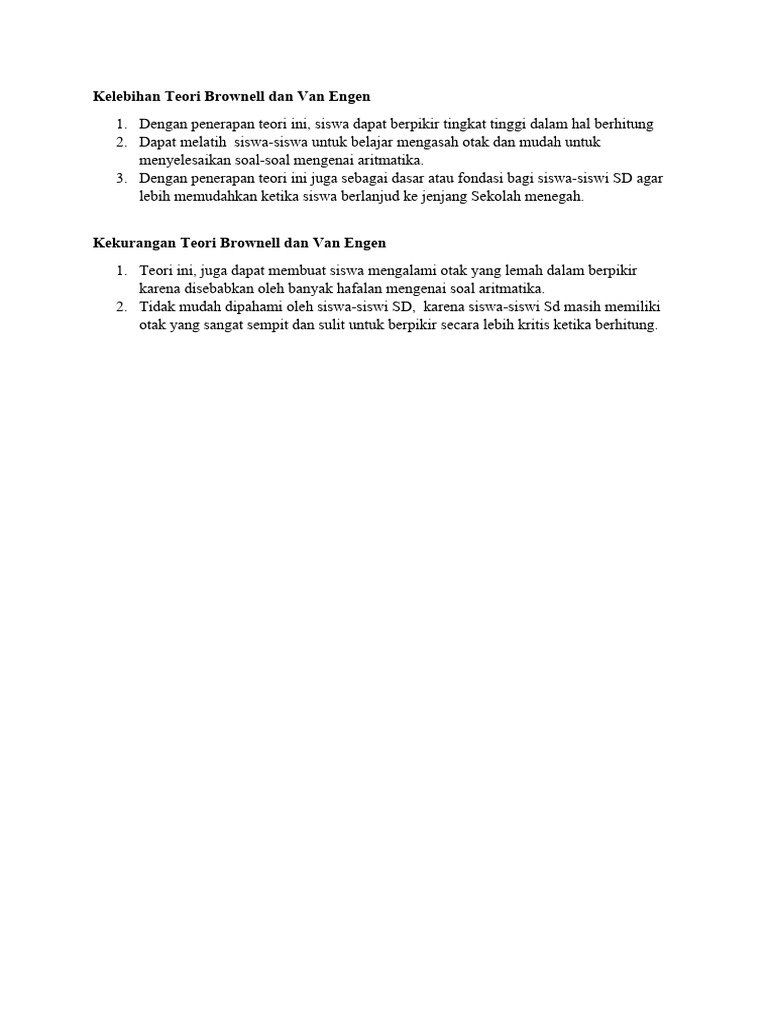 Kelebihan Teori Brownell Dan Van Engen | PDF