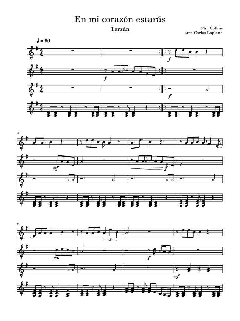 En Mi Corazón Estarás 4 Voces | PDF