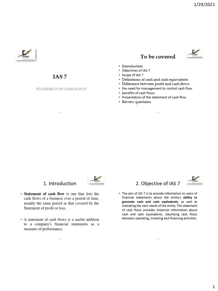 Topic Ias 7 Statement Of Cash Flows Pdf Cash Flow Statement Expense