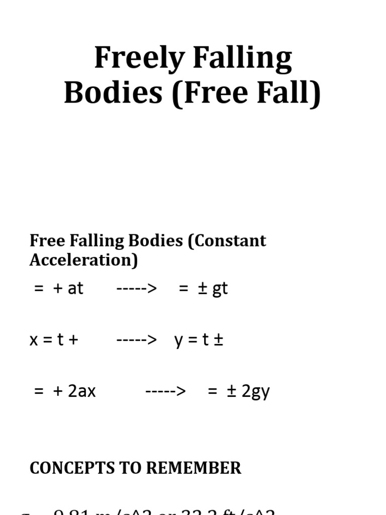 Freely Falling Bodies | PDF