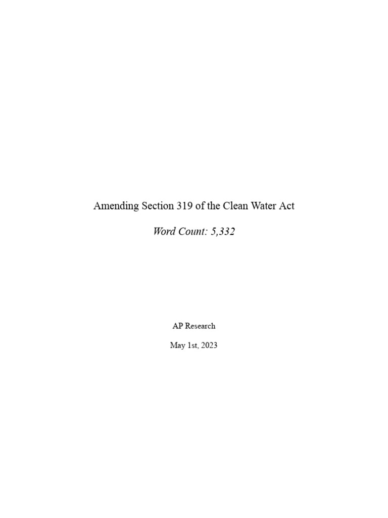 Amending Section 319: NPS Pollution Solutions | PDF | Clean Water Act ...