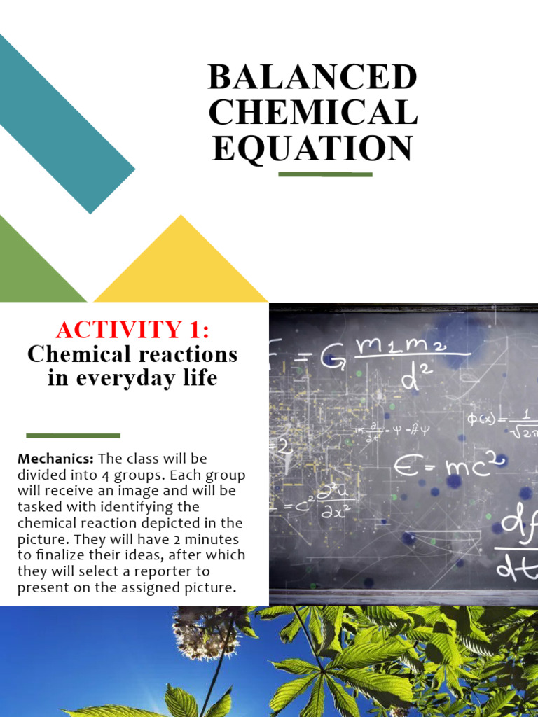 Balanced Chemical Equations Explained | PDF | Chemical Reactions ...