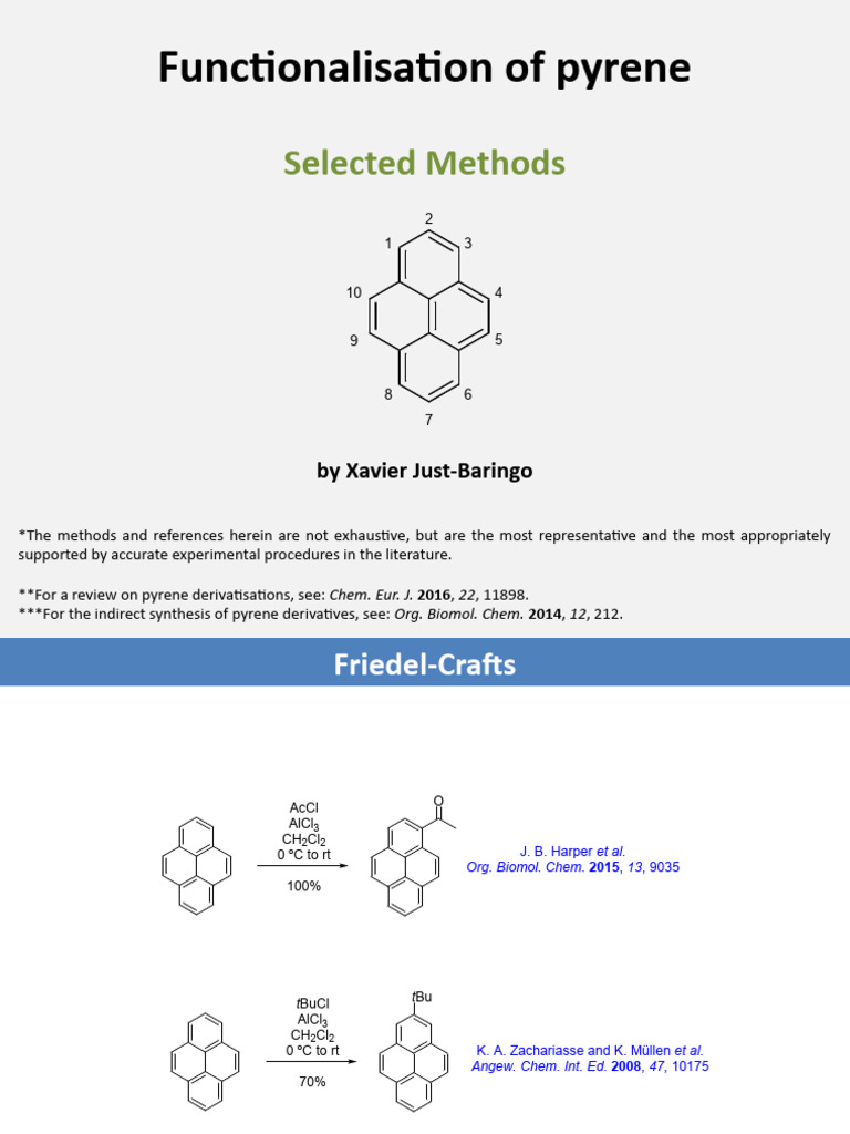 Selected Methods in pyrene functionalisation | PDF | Chemical Substances