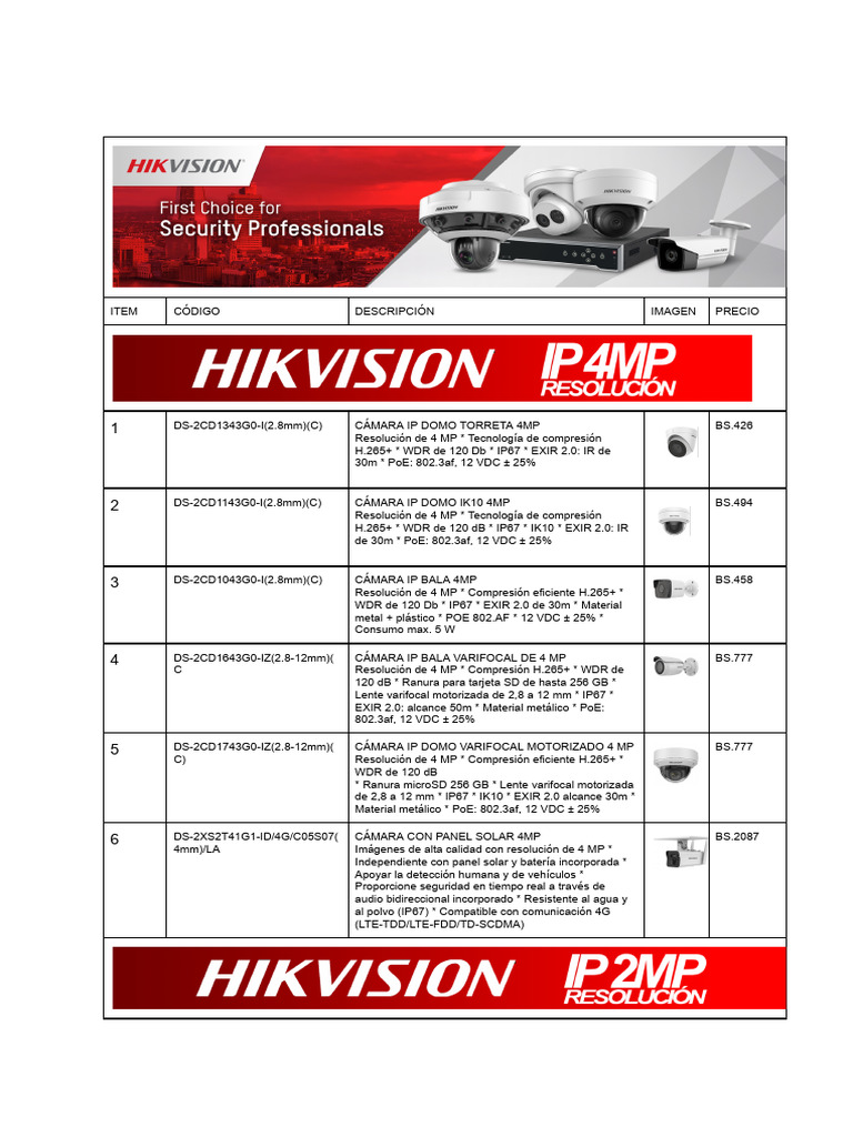 Catalogo Hikvision 2024 Actualizado. | PDF | Píxel