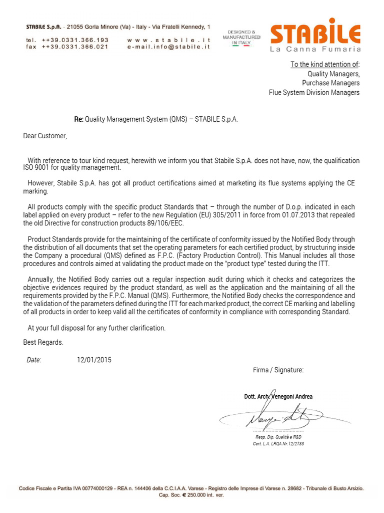 Date:: Firma | PDF | Quality Management System | Regulation