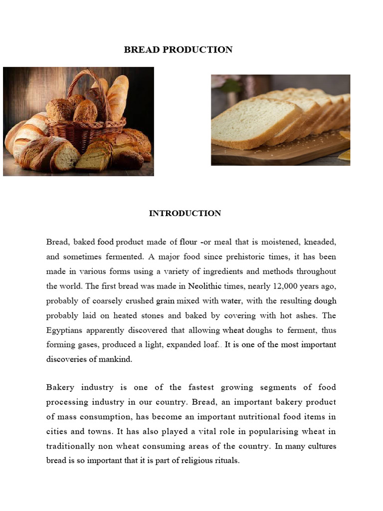 BREADS PRODUCTION | PDF | Breads | Flour