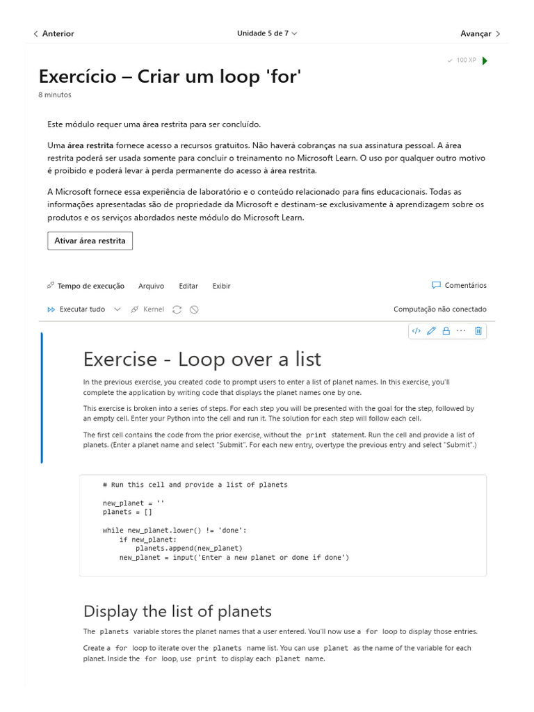 Exercício de Loop em Python | PDF | Equipamento de escritório | Engenharia de Software