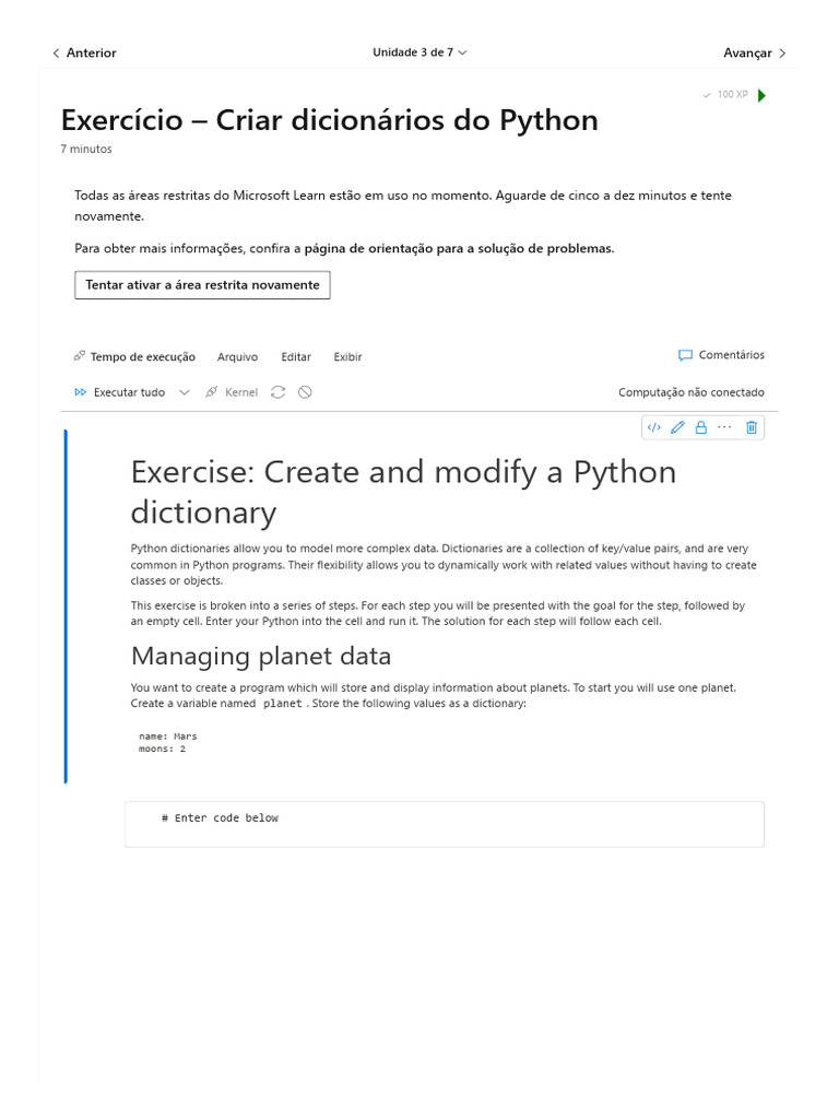 41 Exercício - Criar Dicionários Do Python - Training - Microsoft Learn ...