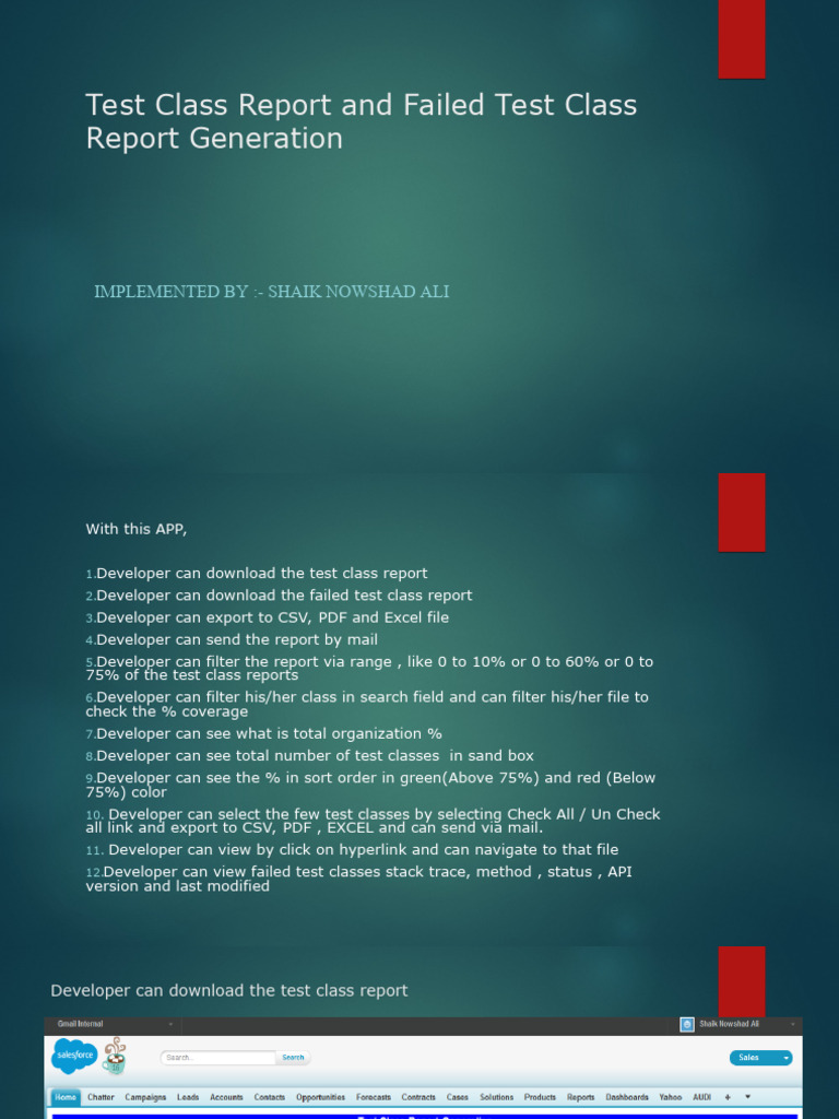 Test Class Report Generation | PDF