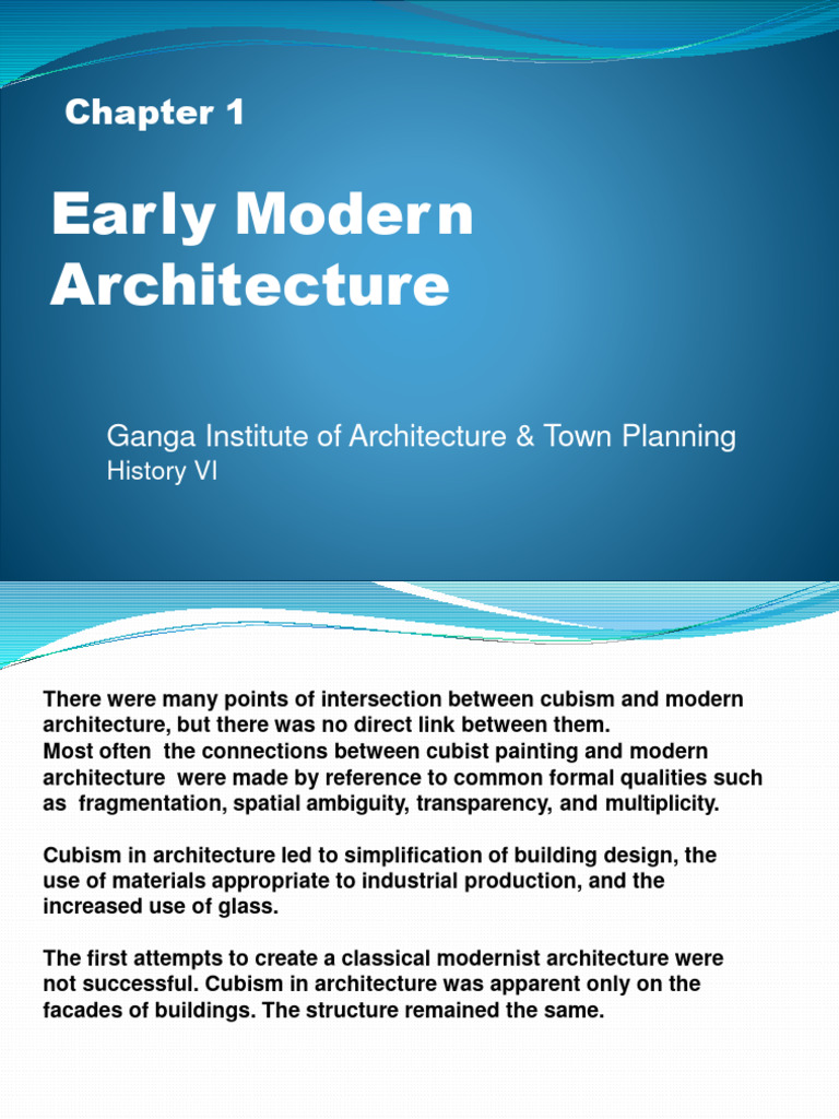Early Modern Architecture Overview | PDF | Cubism | Style