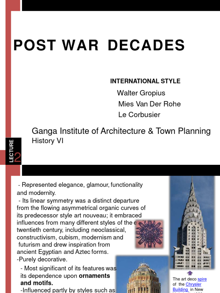 Chapter2 Post War Decades International Style | Download Free PDF | Art Deco | Architectural Design