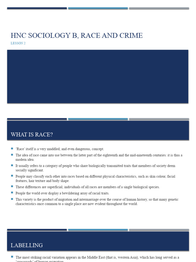 Sociology B Race and Crime Presentation 1 | PDF | Race (Human ...
