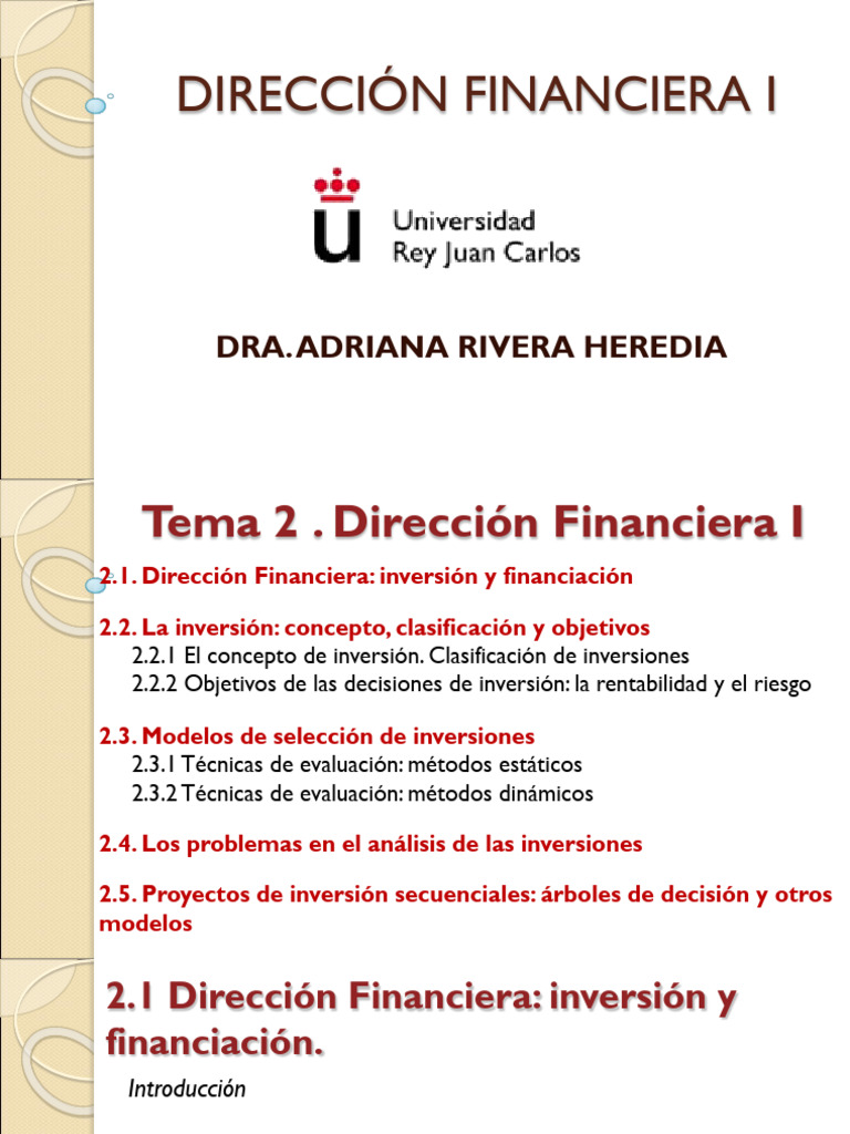 Dirección Financiera I - Adriana Rivera | PDF | Inversiones | Business