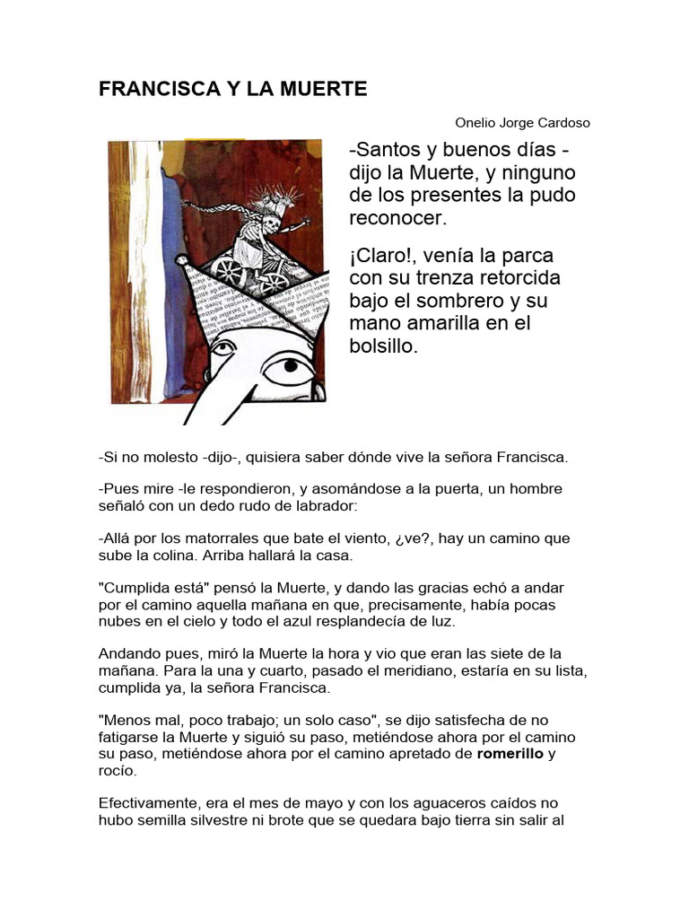 Francisca y La Muerte Con Actividades | PDF | Narración | Cuentos