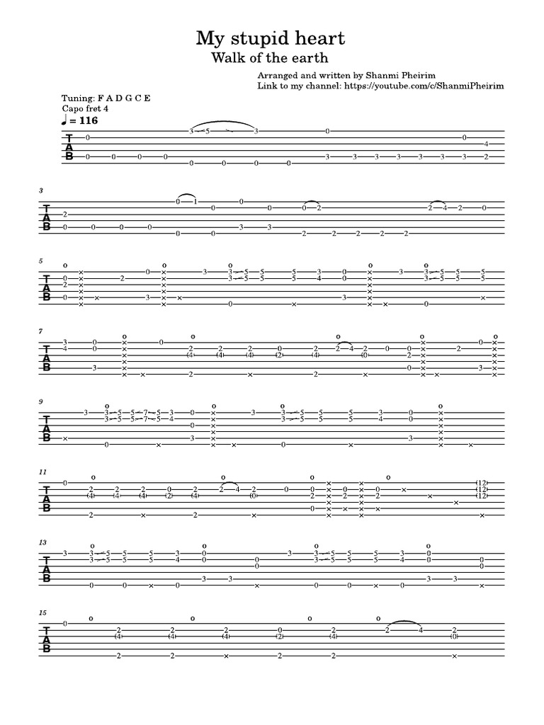 My Stupid Heart Tabs | PDF